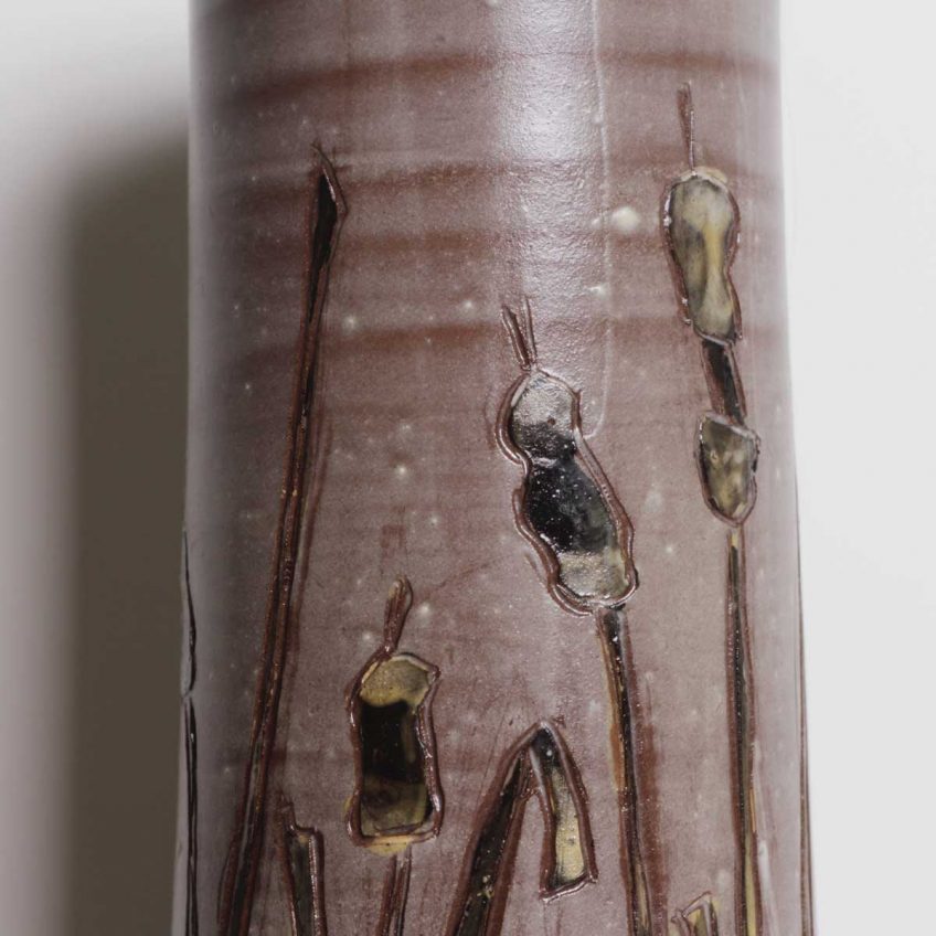 Vase Winter Bull Rushes - H Squared Gallery