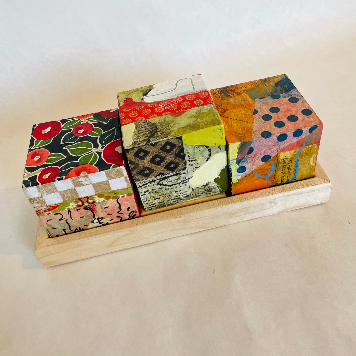 Nadine Johnson abstract, mixed media collage artist
